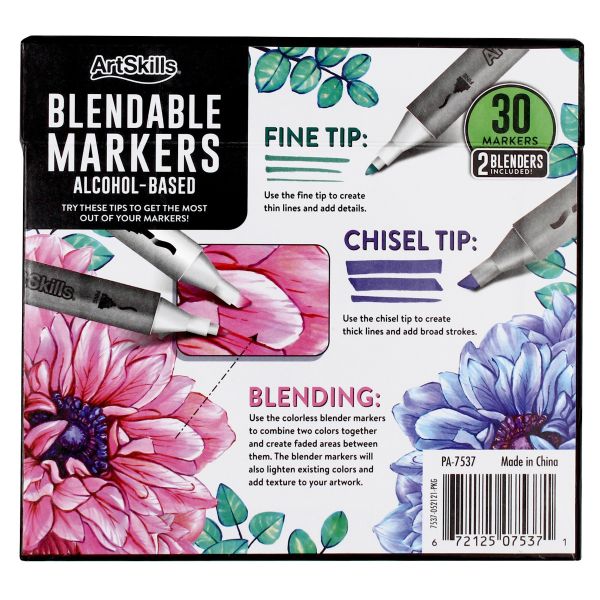 Dual Tip Blendable Alcohol Marker Set 30 Count